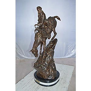 Mountain Man by Remington Bronze Statue - Size: 11" L x 11" W x 30" H.