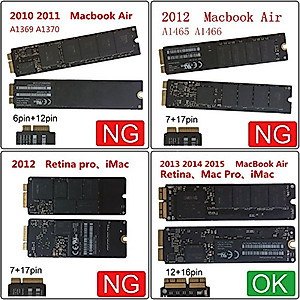 chenyang 12+16Pin MAC SSD to Motherboard M.2 NVME NGFF M-Key Convert Adapter Card for 2013 2014 2015 A1493 A1502 A1465 A1466 MAC Pro Air SSD