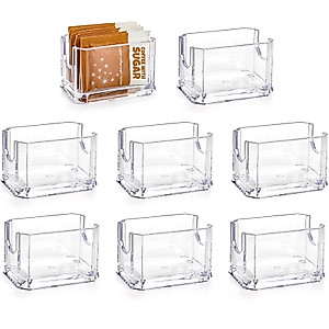 Dicunoy Set of 8 Sugar Packet Holder, Acrylic Clear Sugar Caddy for Coffee Bar, Classic Sugar Bag Sweetener Packets Storage Container for Tea Bag Organizer, Table, Restaurant, Hotel
