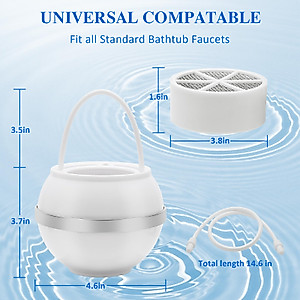 Bath Ball Filter-Bathtub Water Filter Remove Chlorine Improve Water Quality to Softer, Smoother Skin, Shower,BPA Free-2,500 Gallons of Filtration