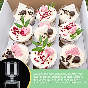 Nuenen 400 Pcs Mini Dessert Cups with Spoons Clear Plastic Small Yogurt Parfait Cups Disposable Tumbler Cups Appetizer Cups for Wedding Drinking Ice Cream Party Puddings Mousse