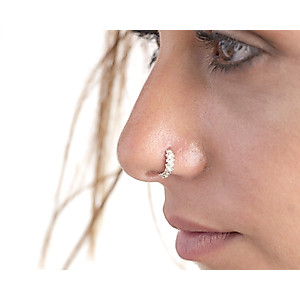 Indian Nose Ring, Unique 925 Sterling Silver Tribal Nose Hoop Piercing, 20 Gauge Earring, Handmade Jewelry