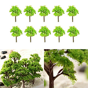 BESSTUUP 10pcs Model Trees 4/5.5/7/8.5/11.5cm Train Scenery Trees Diorama Trees Plastic Trees for Projects Model Train Landscape Kits - 4cm