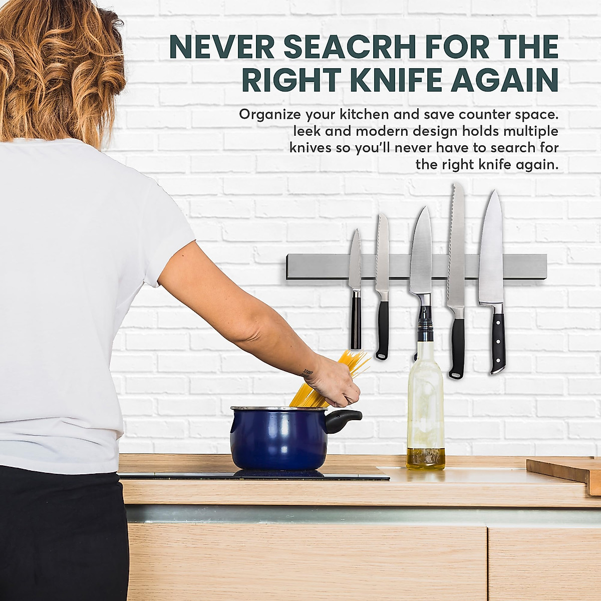 Maypes Stainless Steel Knife Magnetic Strip Multi Use Magnetic Knife Holder for Kitchen Organization Magnetic Tool Organizer for Wall Kitchen Knife Rack Utensil Holder Tool Holder 16 Inch