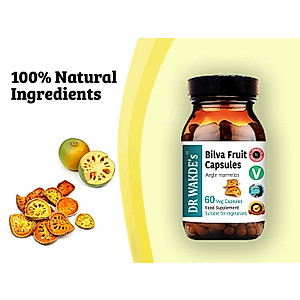 DR WAKDE'S Bilva Fruit Capsules (Bael Fruit | Aegle marmelos) | 60 Veg Caps | Ayurvedic Supplement | Vegan | 100% Herbal | Quantity Discounts| Same Day Dispatch