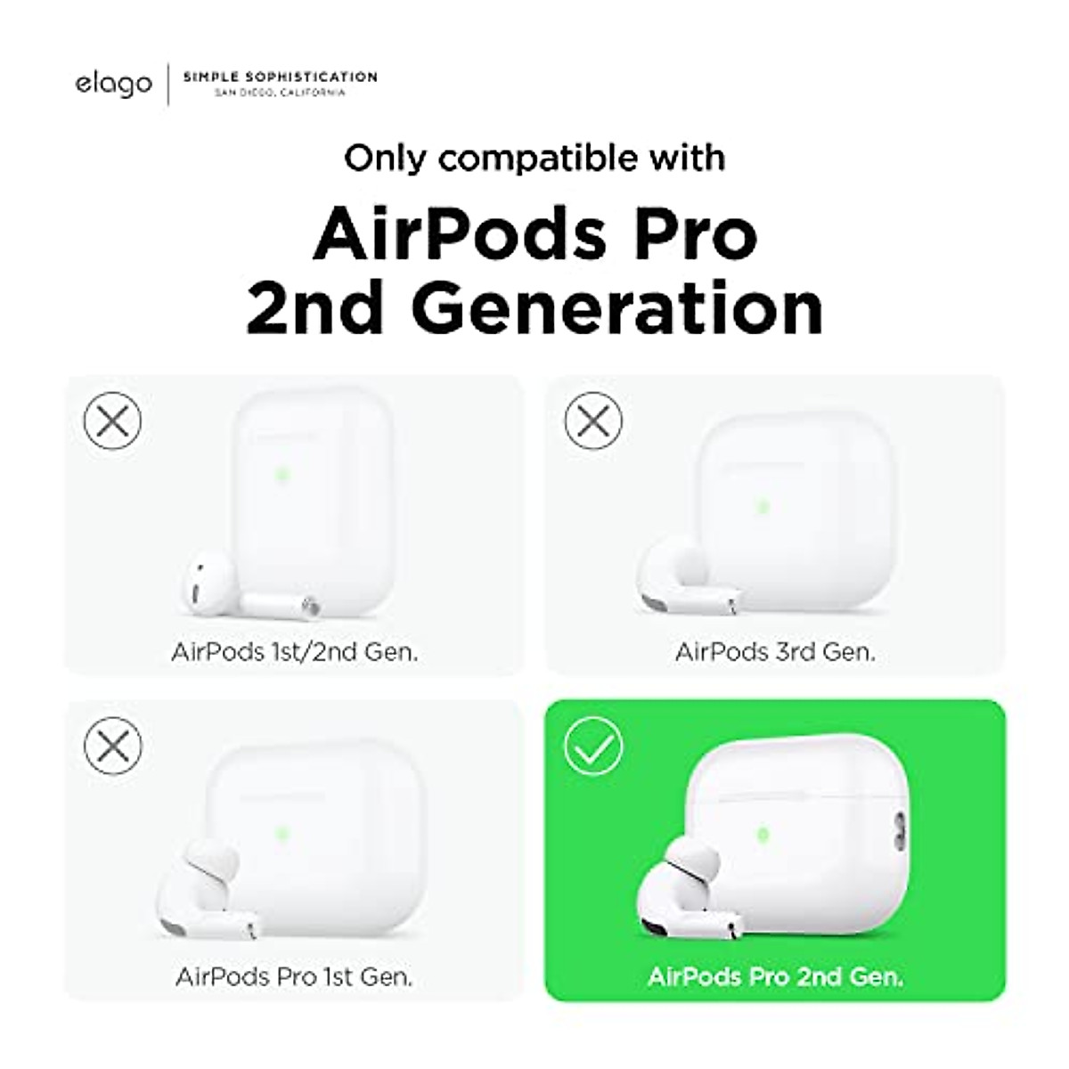 [Bundle] elago Silicone Case Compatible with iPhone 14 Pro & Silicone Case Compatible with AirPods Pro 2nd Generation