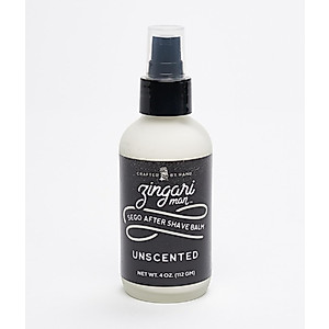 Zingari Man After Shave Balm - Unscented Sego Aftershave - Post Shave Care Treatment, Aftershave Lotion Cream for Men - Hydrate, Soften, Soothe Irritated Skin, Razor Bumps on Face, 4oz