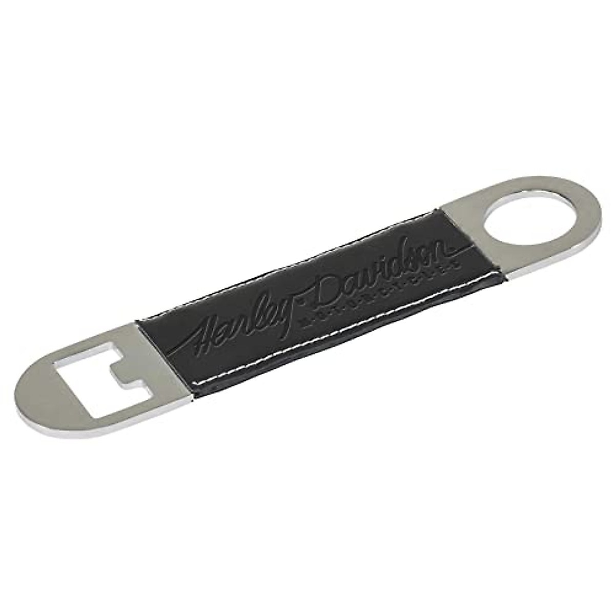 Harley-Davidson Bottle Opener Embossed H-D Leather Wrapped Metal- 7 x 1.5 inches