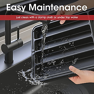 AUJEN Silverware Organizer - Expandable Kitchen Drawer Organizer, Adjustable Utensil Organizer, Cutlery Drawer Organizer for Forks, Knives, Multipurpose Kitchen Organizers and Storage Solution, Black