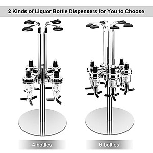 Liquor Dispenser, Bar Butler Wall Mounted Liquor Dispenser Liquor Bottle Holder, Professional Revolving Alcohol Caddy Beer Cocktail Soda Shot Dispenser Wine Holder Party Drinking Pourer (6 Bottles)
