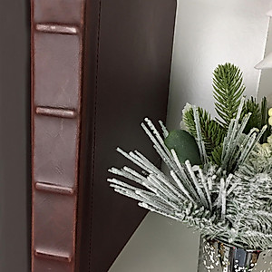 Samsill Vintage Hardback 3 Ring Leather Binder, Professional Binder Organizer, Planner Binder, 1 Inch 3 Ring Binder, Letter Size 8.5 x 11, No Zipper, Faux Brown Leather