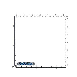 Silvershake 5 Stone 3mm Round Genuine London Blue Topaz 925 Sterling Silver Band Ring Size 6