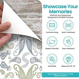 Con-Tact Brand Creative Covering, 09F-C9V03-12, Adhesive Vinyl Shelf Liner and Drawer Liner, Abbey Sage, 18"x 9'