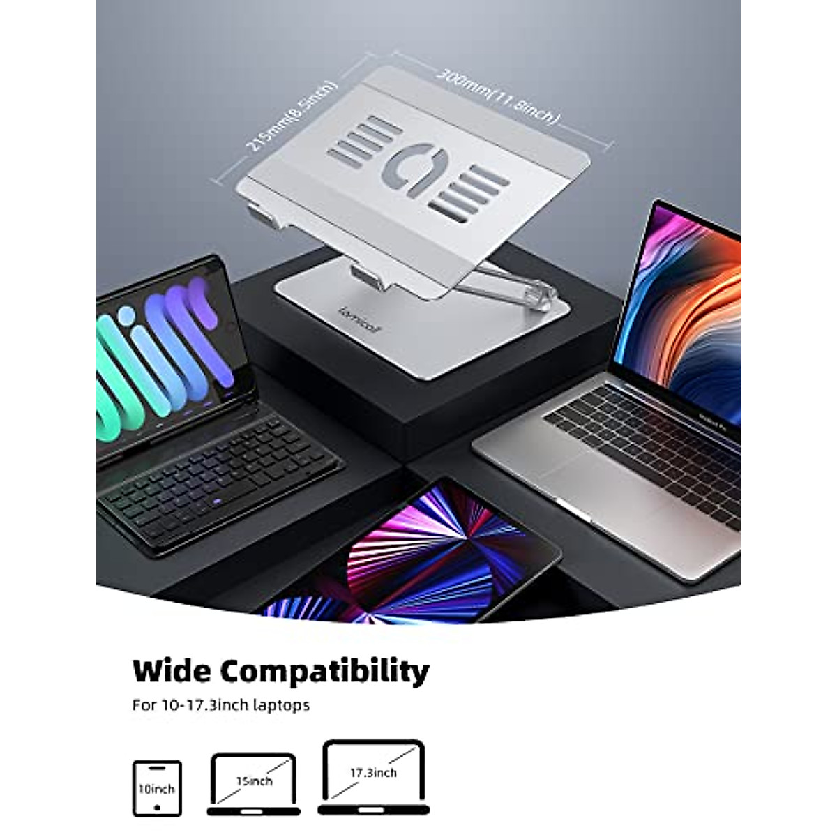 Lamicall Adjustable Tablet Stand and Portable Laptop Stand Bundle