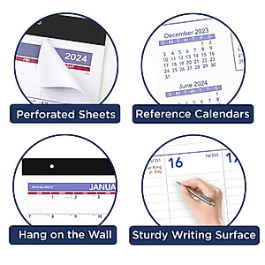 2024 AT-A-GLANCE® Repositionable Horizontal Wall Calendar With Adhesive Backing, 15" x 12", January To December 2024, PM15RP28
