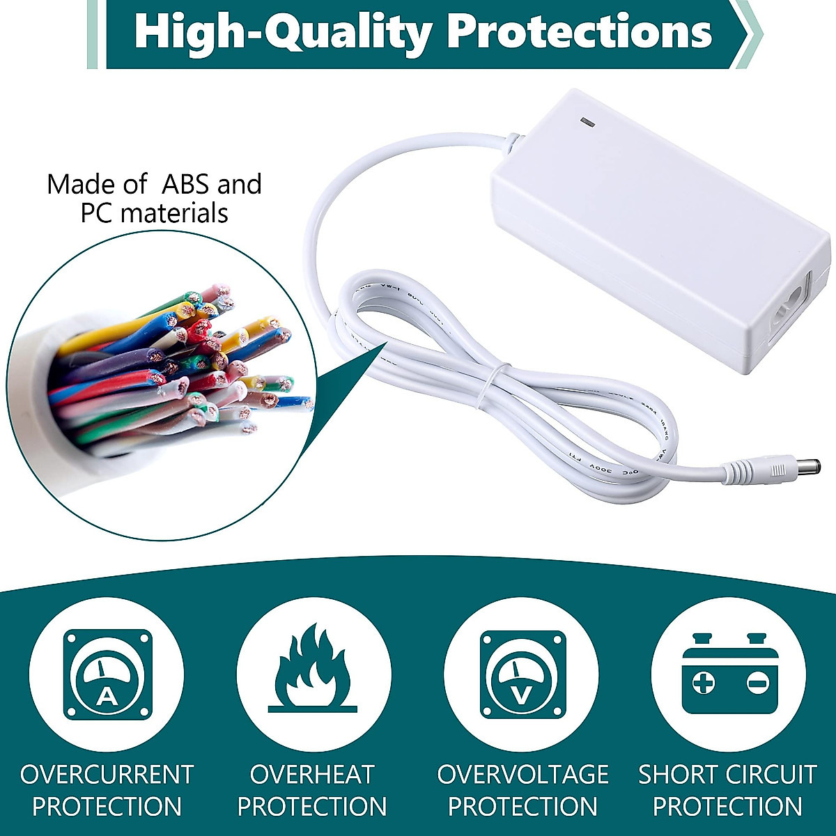 Power Adapter Compatible with Cricut Maker and Cricut Explore Air 2 Cutting Machine, 18V 3A AC Power Replacement Cord Compatible with Cricut, Charger Power Supply Wall Plug Cord Replacement (White)