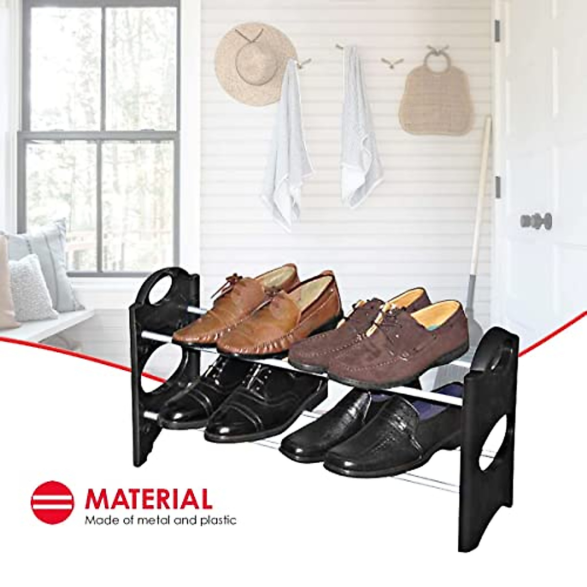 Sunbeam Home Basics 2-Tier Shoe Rack
