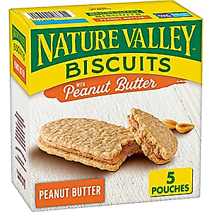 Nature Valley Biscuit Sandwiches, Peanut Butter Snack, 5 ct, 6.75 OZ