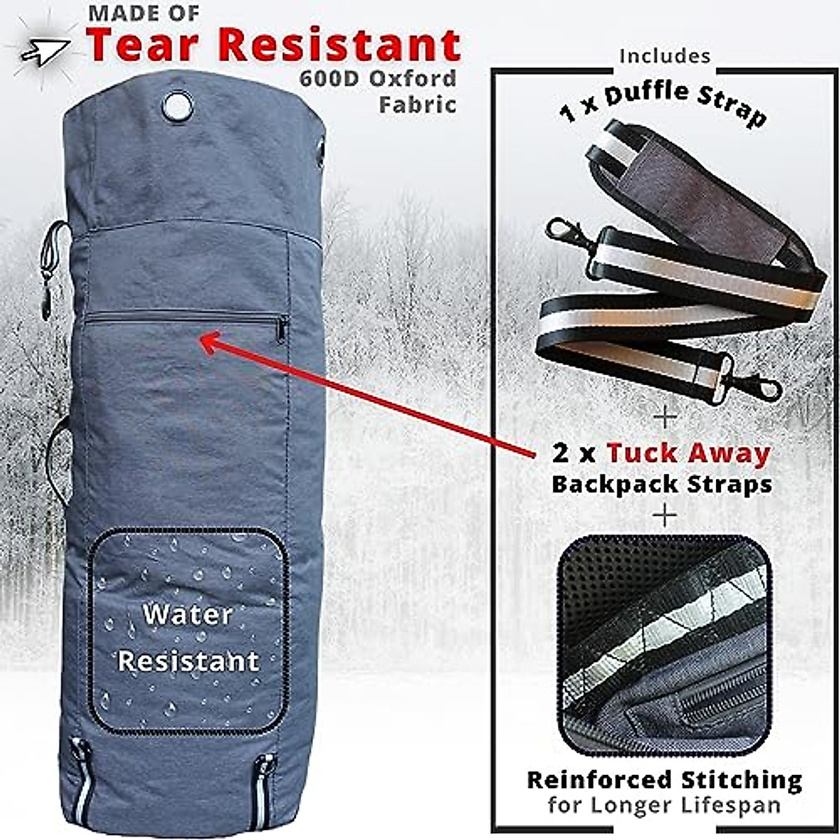 Backpackio Laundry Backpack Duffle | XL Heavy Duty Laundry Bag | Military Style