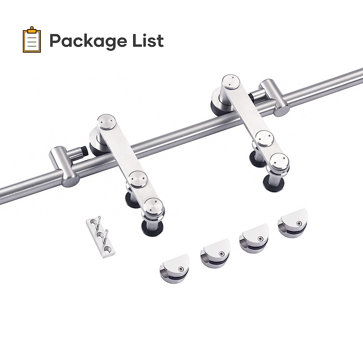 EaseLife 5 FT Stainless Steel Sliding Barn Door Hardware Track Kit,Heavy Duty,Anti-Rust Anti-Corrosion,Slide Smoothly Quietly,Easy Install (5FT Track Kit for 26"~30" Single Door)