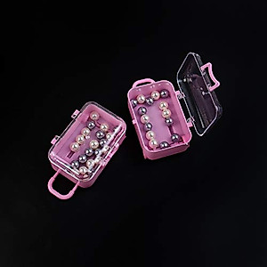 AUEAR, 12 Pack Cute Miniature Travel Case Box Candy Box Party Reception Candy Gift Box Suit for Barbie Wedding Party Decoration (Pink)