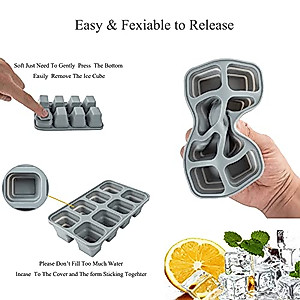 3Pack Mini Ice Cube Tray, Ice Cube Trays for Freezer, Silicone Ice Cube Tray, Ice Cube Mold Ice Molds, Ice Trays for Freezer with Lid, Ice Ball Maker Mold, Small Ice Cube Trays (3xMini)