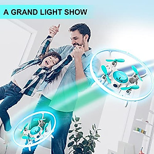 4DRC 4DV5 Mini Drone for Kids,Remote Control Drone for Beginners, LED Hobby RC Quadcopter with Blue&Green Light,360 Flips, Altitude Hold,Headless Mode,Easy to fly Kids Gifts Toys for Boys and Girls