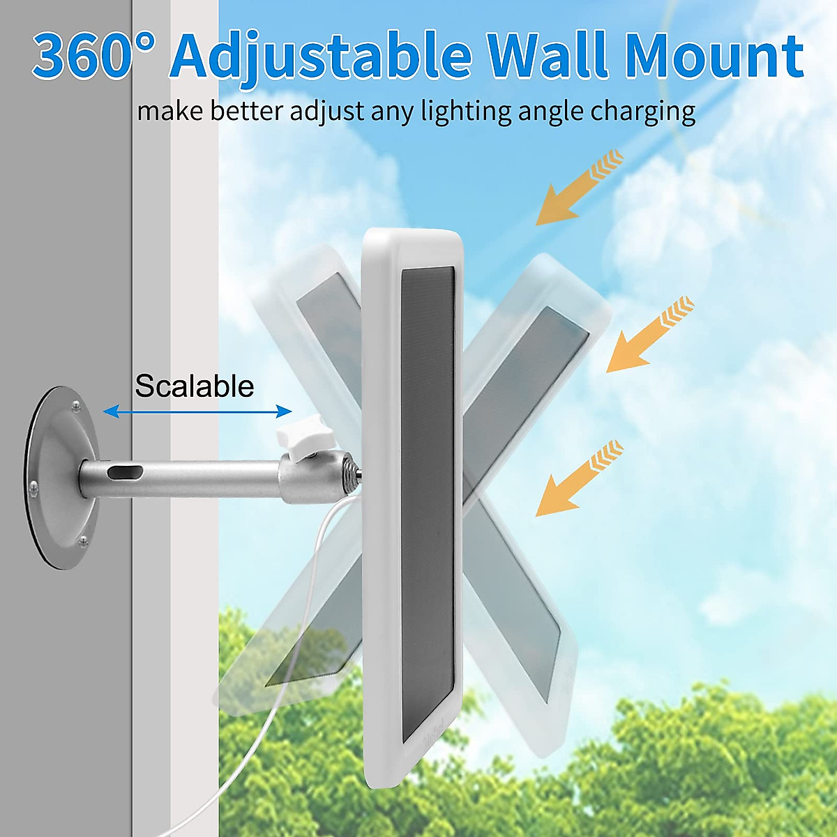 Awwndd Camera Solar Panel, Solar Battery Charger, Compatible with Ring Spotlight Cam (Battery), Ring Stick Up Cam Battery, 5.5V 4.5W Fast Charging(1Pack)