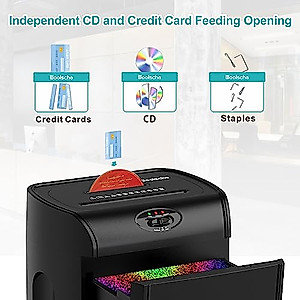 Woolsche Paper Shredder, 10-Sheet Micro Cut with 4.76-Gallon Pull Out Basket, P-6 Security Level, 3-Mode Design Shred Paper and CD/Credit Card, Durable&Fast with Jam Proof System Shredder for Office