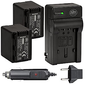 BM Premium 2 VW-VBT380 Batteries and Charger for Panasonic HC-V800K, HC-VX1K, HC-WXF1K, HCV510, HCV520, HC-V550, HCV710, HC-V720, HC-V750, HC-V770, HC-VX870, HC-VX981, HCW580, HC-W850, HC-WXF991