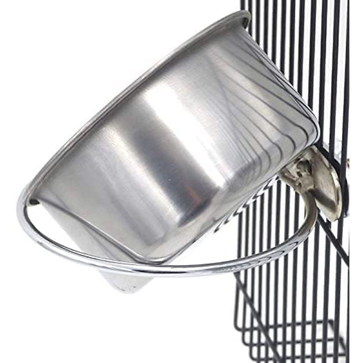 Bird Water Bowl Stainless Steel Bird Feeder for Cockatiel Conure Parakeet Chinchilla 10 Ounce