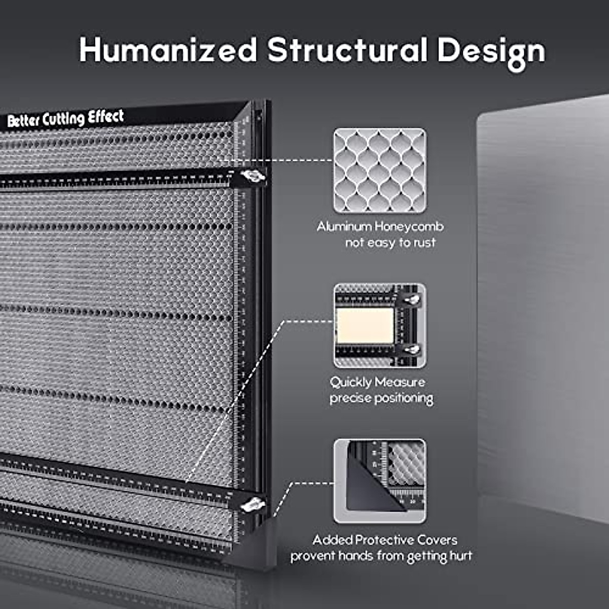 Honeycomb Laser Bed, Laser Cutting Honeycomb Working Table 17.32x18.5x0.87 inch for ORTUR Laser Engraver, Diode Laser Engraving Machine, Fixture Design & Table-Protecting