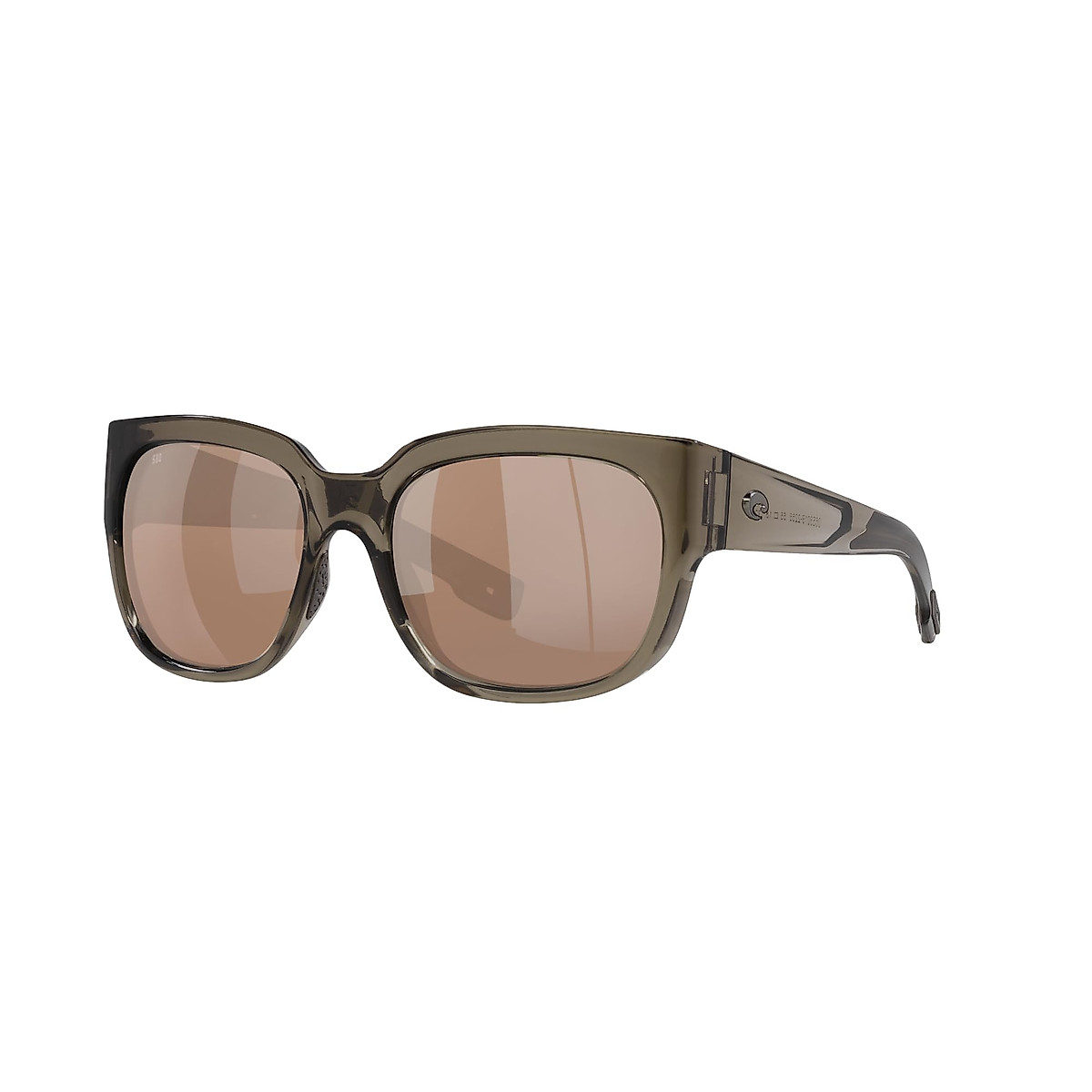 Costa Del Mar Womens Waterwoman Rectangular Sunglasses, Taupe/Copper Silver Mirrored Polarized-580g, 55 mm