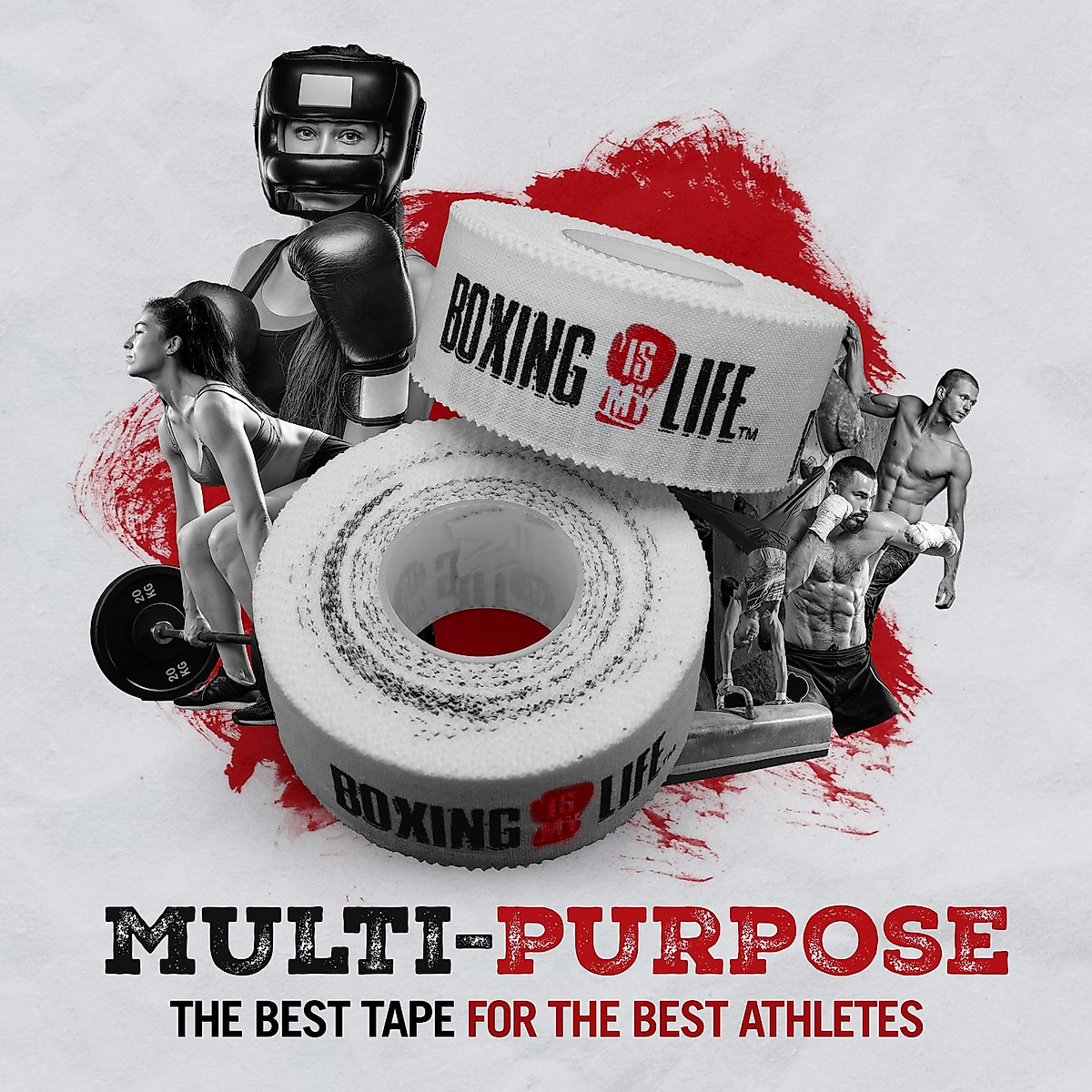 Boxing Tape, Athletic Tape, Sports Tape Athletic Use, Easy-Rip Sport Tape with Solid Grip, Professional-Grade, No Sticky Residue, 1 inch x 10 Yards, 12-Roll Box - Boxing Is My Life