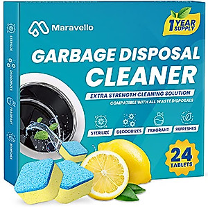 Maravello Disposal Cleaner and Dishwasher Cleaner Tablets, Powerful Extra-Strength, For All Machines Including Heavy Duty And Septic