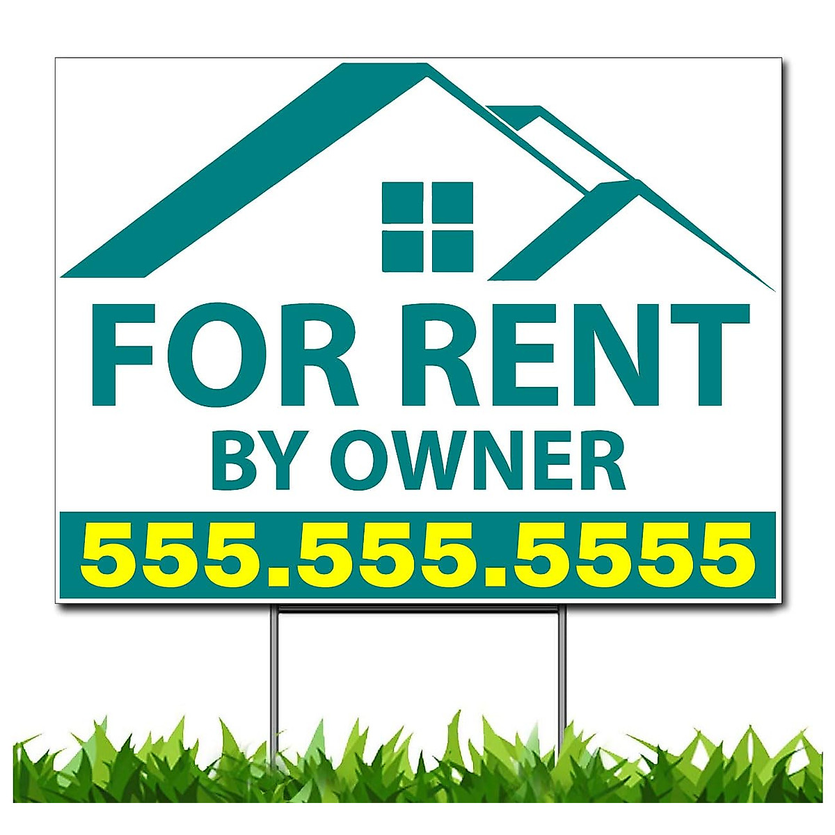 CUSTOM For Rent By Owner 18x24" Yard Sign, Double Sided, Metal Stake Included, by Moonlight4225