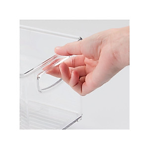 mDesign Plastic Kitchen Organizer - Storage Holder Bin with Handles for Pantry, Cupboard, Cabinet, Fridge/Freezer, Shelves, and Counter - Holds Canned Food, Snacks, Drinks, and Sauces - 2 Pack - Clear