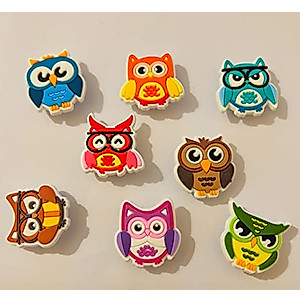 12PCS Owl Shoe Charms, Latest Fashion Style Shoe Charms, Animal Birds PVC Shoe Charms Accessories for Clog Shoes Decorations Bracelet Wristband Party Favor, Gifts For Kids Girls Boy Men Women Adults