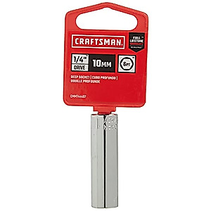 CRAFTSMAN Deep Socket, Metric, 1/4-Inch Drive, 10mm, 6-Point (CMMT44407)