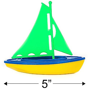ArtCreativity Toy Boat Bath Toys for Kids & Toddlers, Set of 4, Kids Pool Toys for Outdoor Water Play, Floating Pool Boat Toys for Bathtub, Summer Beach Toys, Cute Party Favors for Boys and Girls