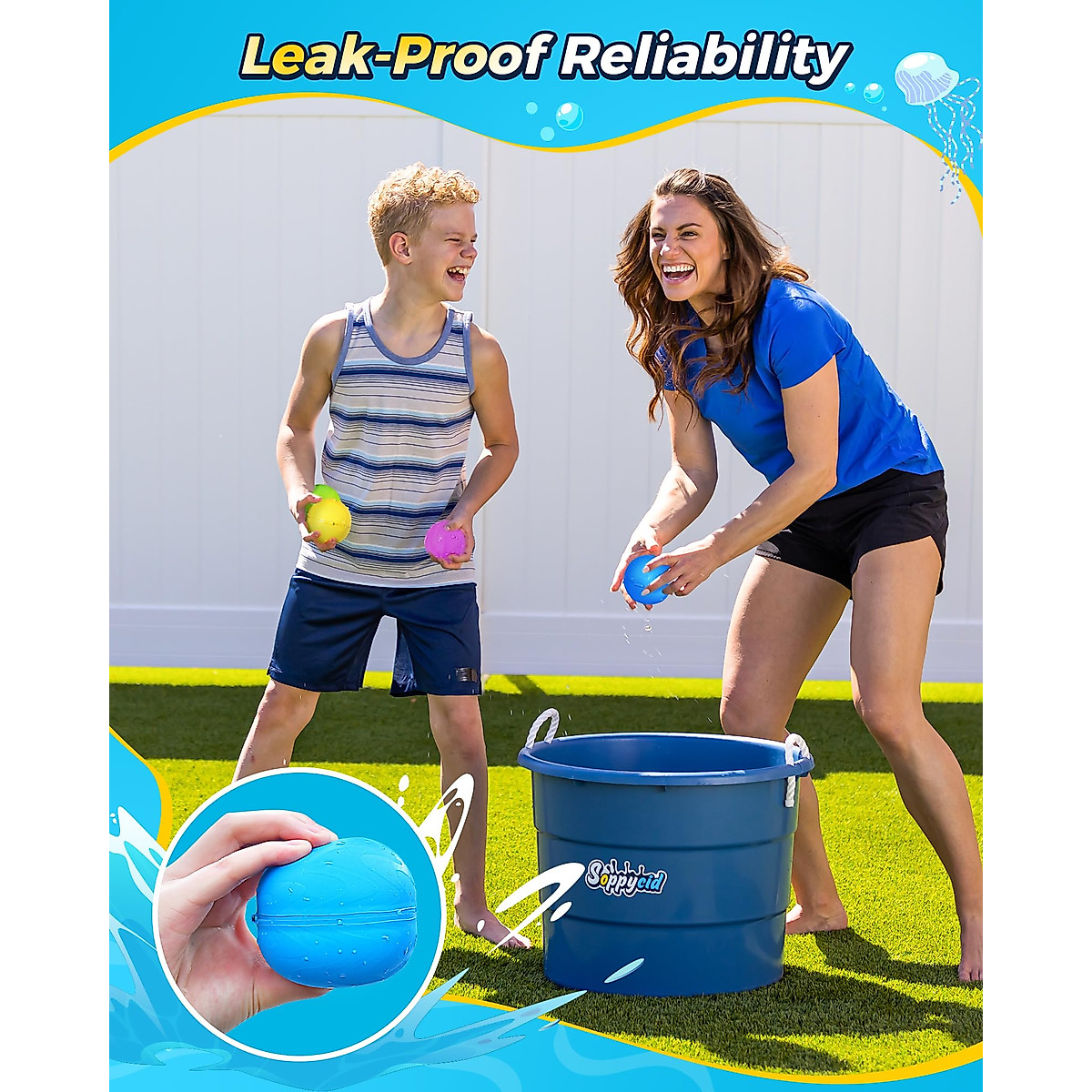 KOKODI Reusable Water Balloons Quick Fill Self Sealing, Refillable Water Bombs for Kids Adults, Latex-Free Silicone Splash Water Ball for Summer Fight ball Game Pool Party Beach Outside Toy activities