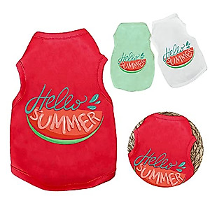 hionre Pet Vest Comfortable Casual Wear Fashion Print Cat Dog Streetwear T-Shirt Puppy Spring Summer Dog Clothes for Small Medium Dogs Girl Boy - Green L