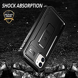 Dexnor for iPhone 11 Case, [Built in Screen Protector and Kickstand] Heavy Duty Military Grade Protection Shockproof Protective Cover for iPhone 11, 6.1 inch Dark Black