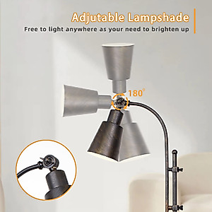 LALISU Metal Desk Lamp Rustic Task Lamp Black Adjustable, Industrial Style Lamp with On/Off Switch, Vintage Work Lamp, Reading Lamp for Bedroom, Study Room &Office, ETL Certificate. (Black)