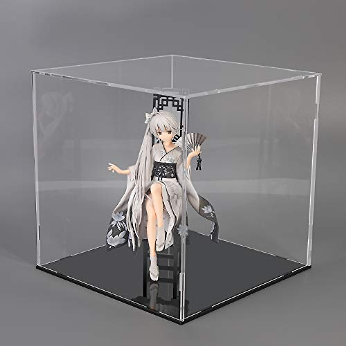A+ DESIGN Clear Acrylic Display Case Assemble Collectibles Box Alternative Glass Case for Display Action Figures Home Storage & Organizing Toys (10x10x10 inch; 25x25x25 cm)