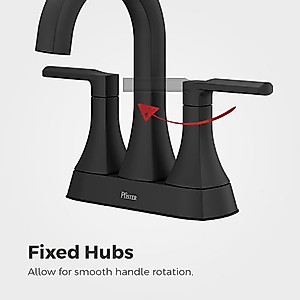 Pfister Vaneri Bathroom Sink Faucet, 4-Inch Centerset, 2-Handle, 3-Hole, Matte Black Finish, LF048VRIBB