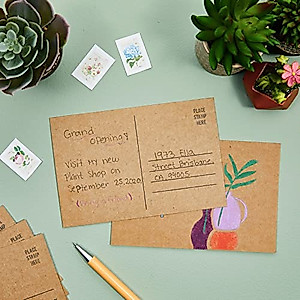 Sustainable Greetings 100 Pack Bulk Kraft Paper Blank Postcards for Mailing, Wedding, DIY Arts and Crafts, 350gsm (4 x 6 In)
