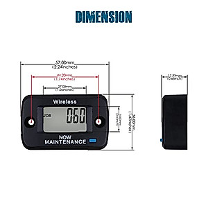 Runleader Digital Vibration Activated Hour Meter Gauge,Maintenance Reminders,Suitable for Any Gas or Diesel Engines,Works on Lawn Mower Generator Compressor High Pressure Washer