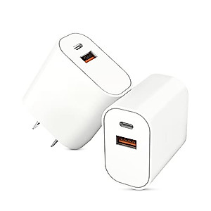 [Apple MFi Certified] iPhone Fast Charger,2Pack 20W Dual Port PD3.0 USB-C + USB-A Power Delivery Wall Charger Block Plug for iPhone 14/13/13Pro Max/12 Mini/12 Pro Max/11/XS/XR/X/8,iPad,AirPods Pro Max