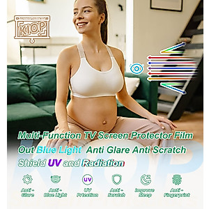 KIOP New Upgrade 65 Inches Out Blue Light and UV Matte TV Screen Protector Multi-Function Anti Glare Film for Samsung,Insignia,VIZIO,TCL,Sony,Sharp,Hisense, LG etc,65" W56.69*L31.85